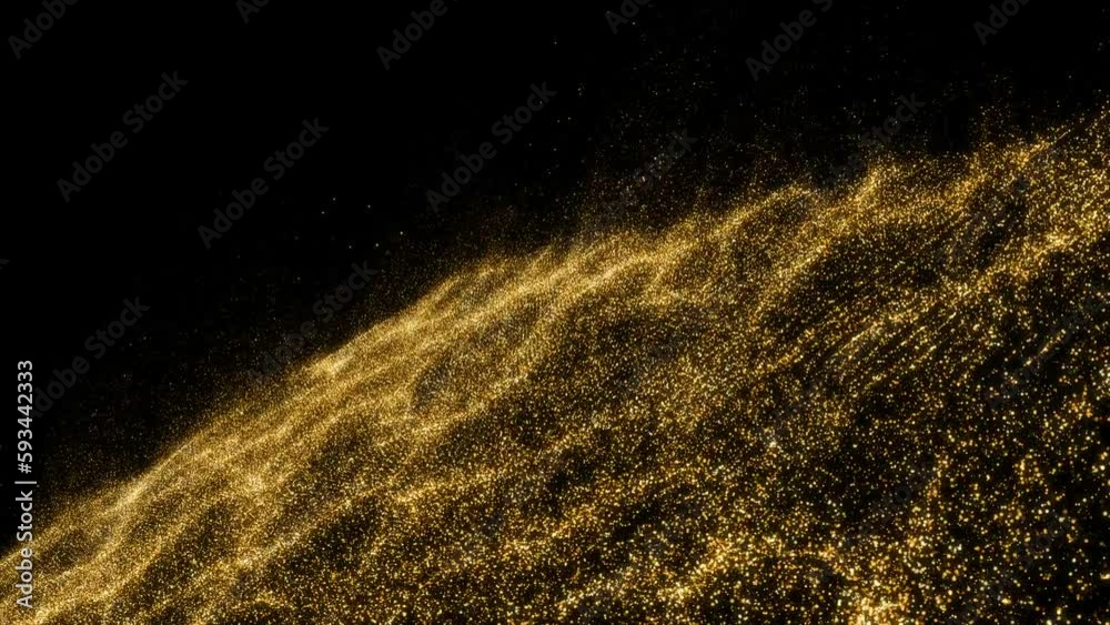 Vidéo Stock Gold Sky. Abstract stardust smokey wave particles. Nano ...