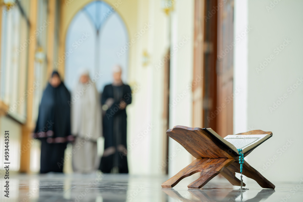 Many groups of Asian Muslim women in the Islamic religion in hijabs of ...