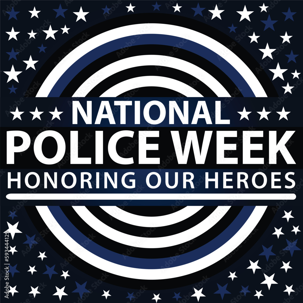 National Police Week vector banner design with American flag theme ...