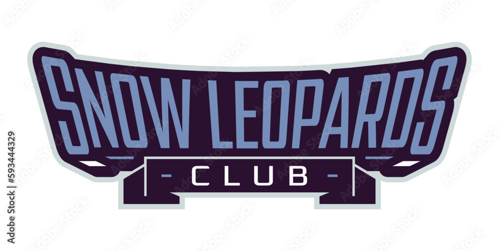 Bold sports font for snow leopard mascot logo. Text style lettering for ...