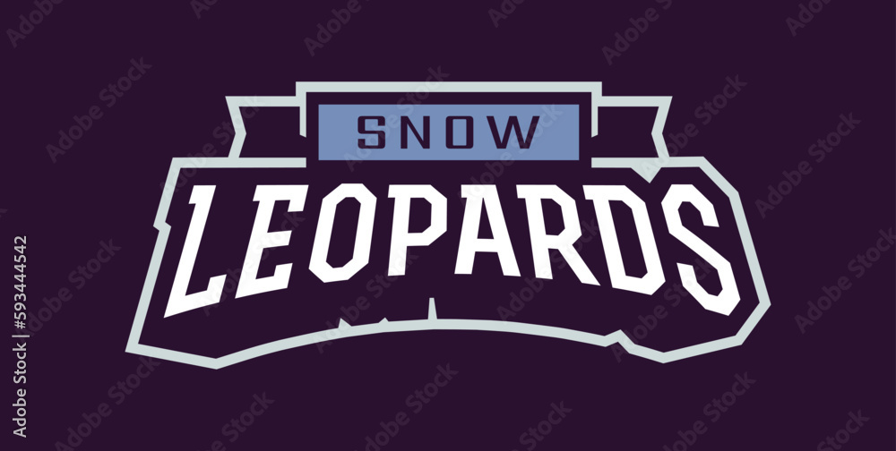 Bold sports font for snow leopard mascot logo. Text style lettering for ...