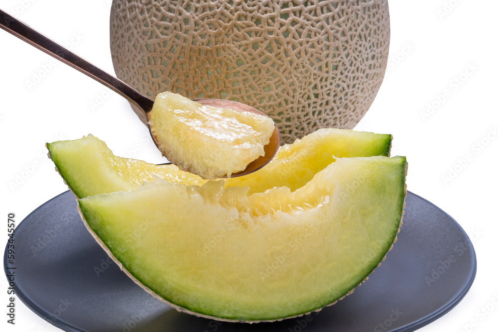 Crown Musk Melon on With background, Shizuoka Crown Melon Yama Grade on ...