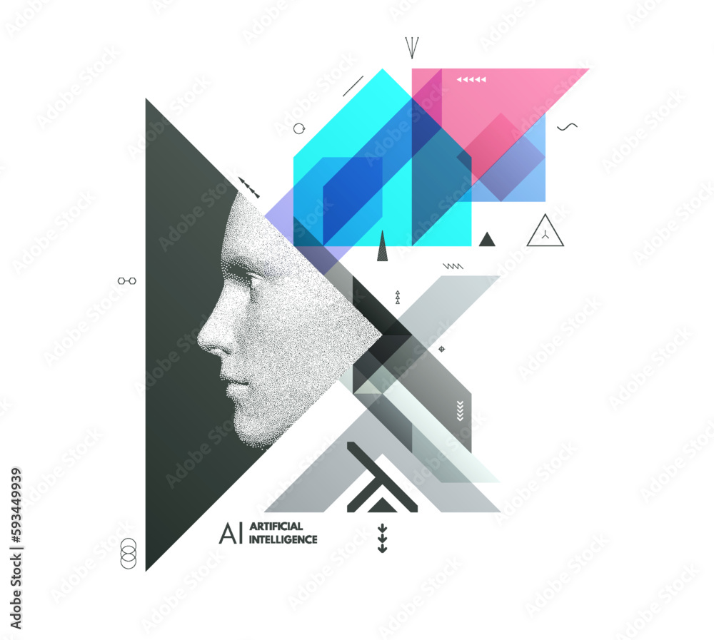 Machine learning. Futuristic artificial intelligence concept. Art ...