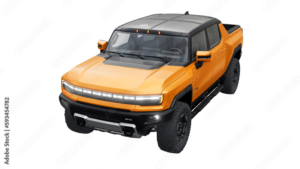 San Diego, USA. April 14, 2023. GMC Hummer EV 2022 is an all-electric ...