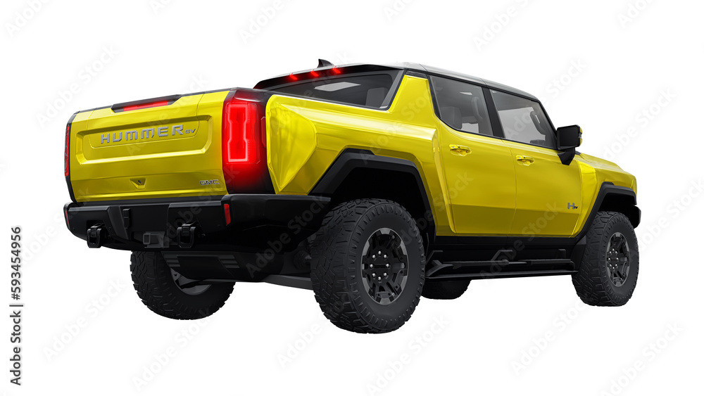 San Diego, USA. April 14, 2023. GMC Hummer EV 2022 is an all-electric ...