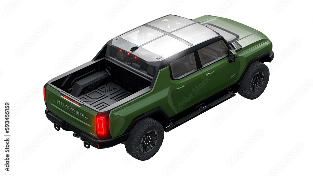 San Diego, USA. April 14, 2023. GMC Hummer EV 2022 is an all-electric ...