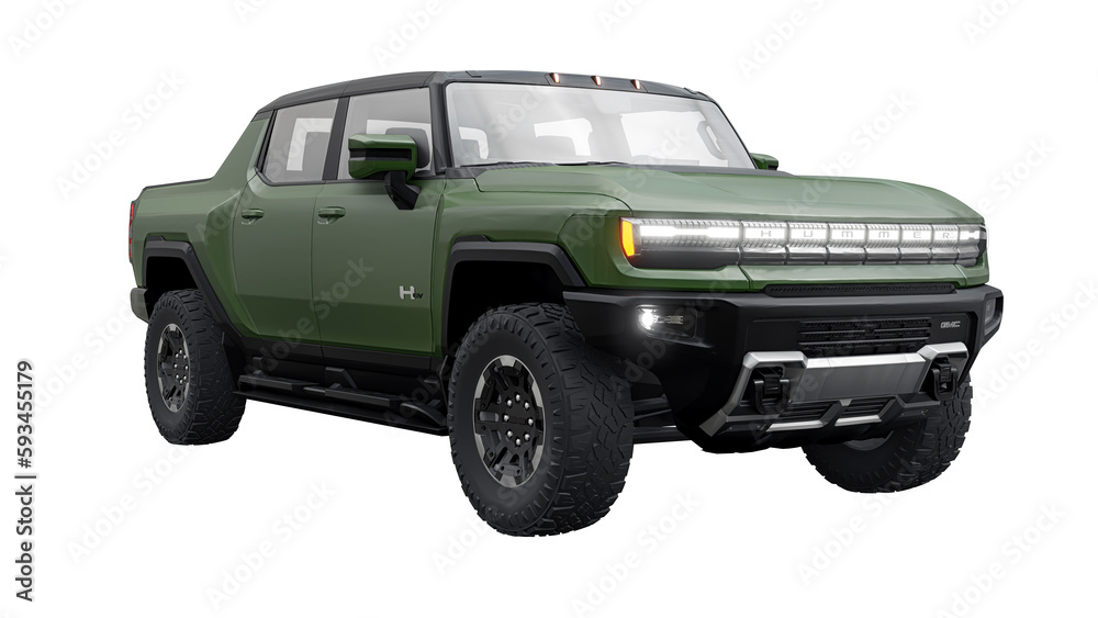 San Diego, USA. April 14, 2023. GMC Hummer EV 2022 is an all-electric ...