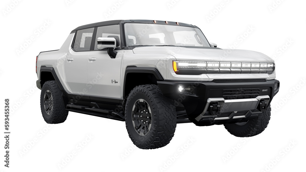 San Diego, USA. April 14, 2023. GMC Hummer EV 2022 is an all-electric ...