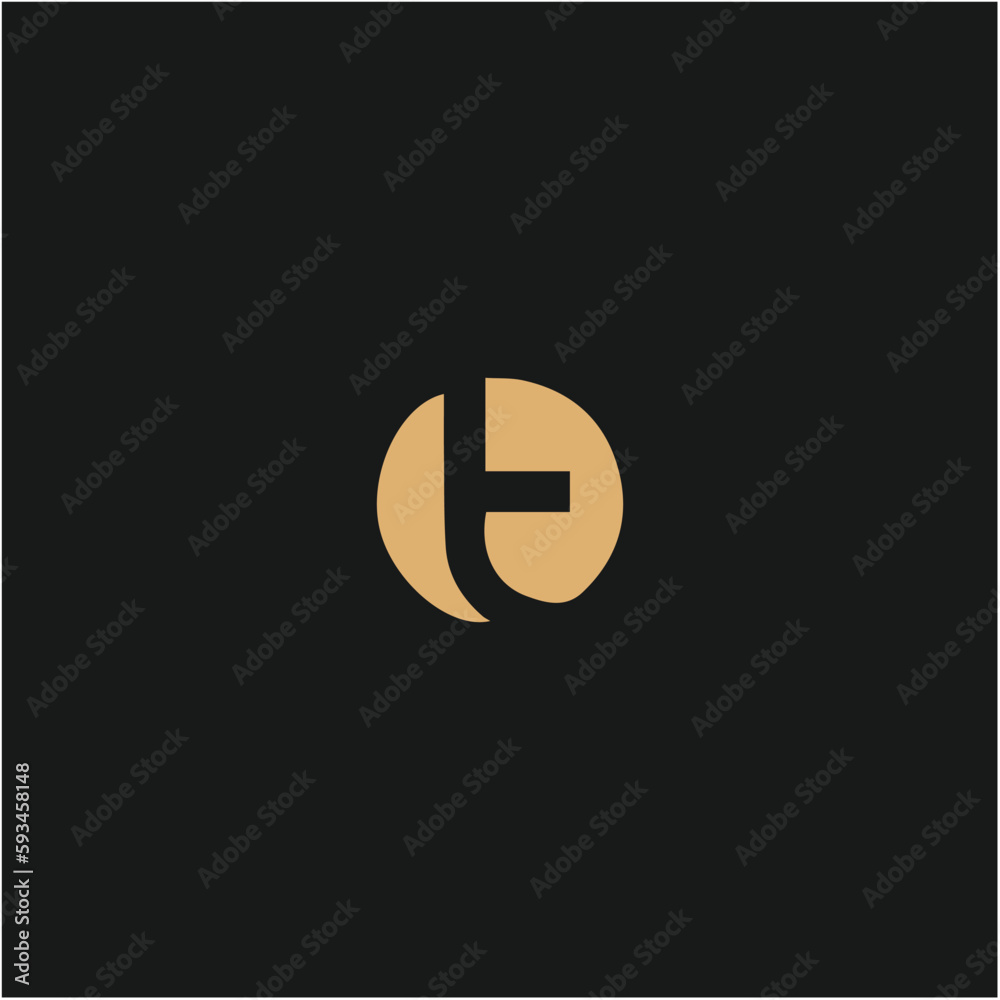 Monogram letter T logo initials together icon, T typography design ...