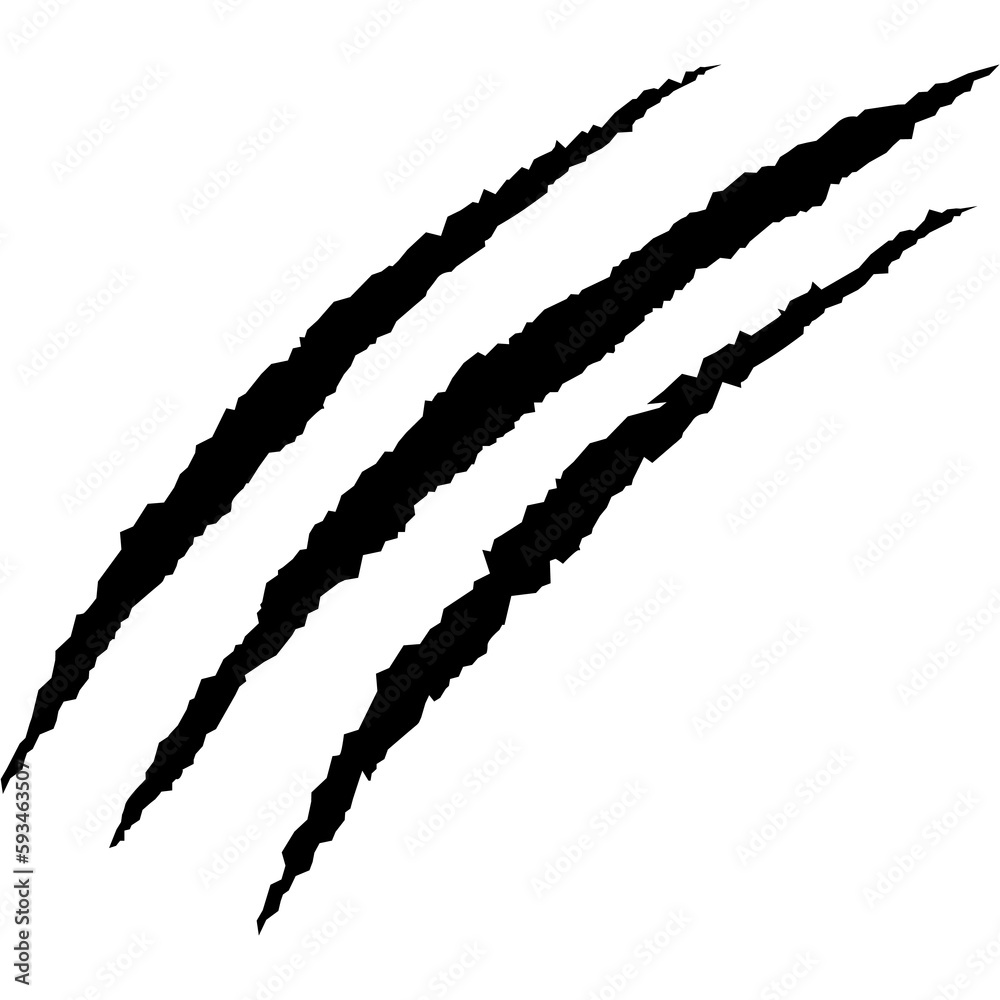 Cat tiger scratches paw shape. Claw scratches. Vector illustration ...