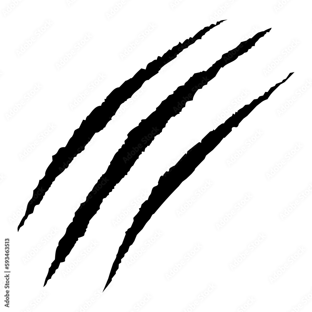 Cat tiger scratches paw shape. Claw scratches. Vector illustration ...