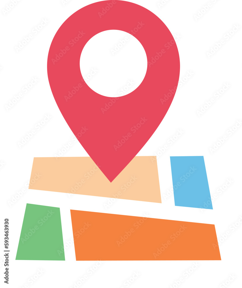 Location icon. Map, home, office location icon. Travel tracking, road ...
