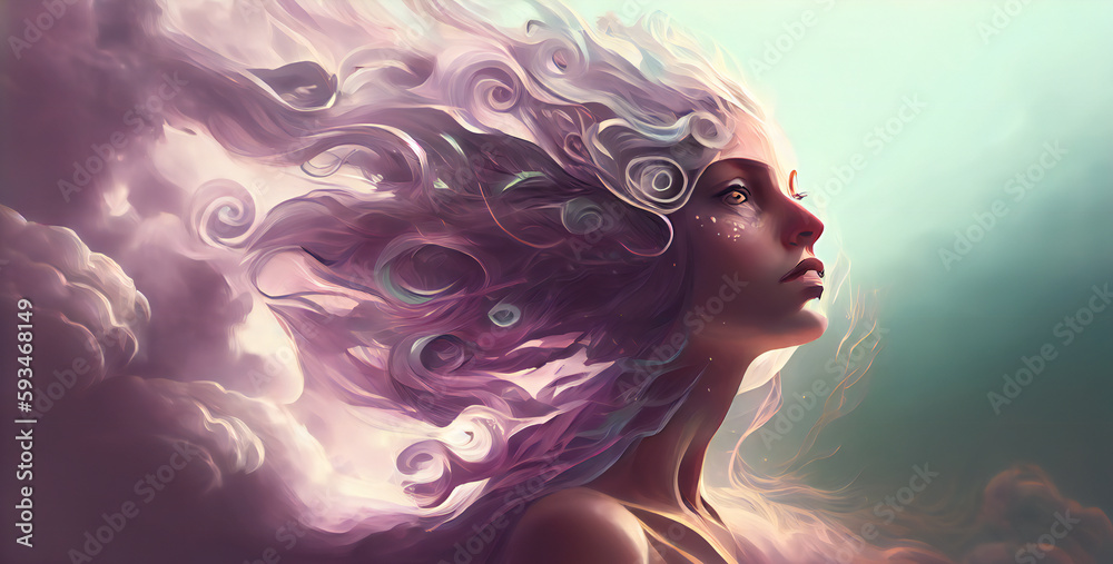 Water and smoke element woman goddess fantasy human representation ...