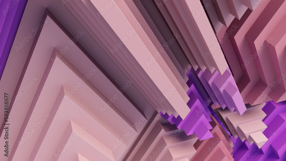 Pastel Colored Tech Background with a Geometric 3D Structure. Clean, Stepped design with ...