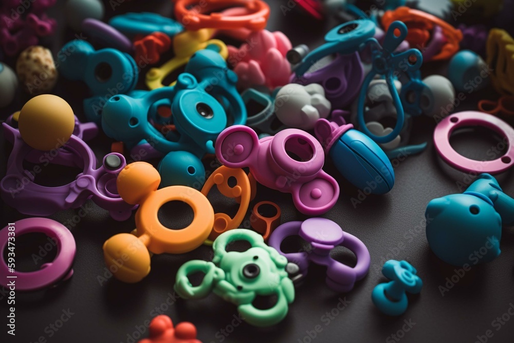 Childs fidget toys in different shapes, colors and styles. Generative ...