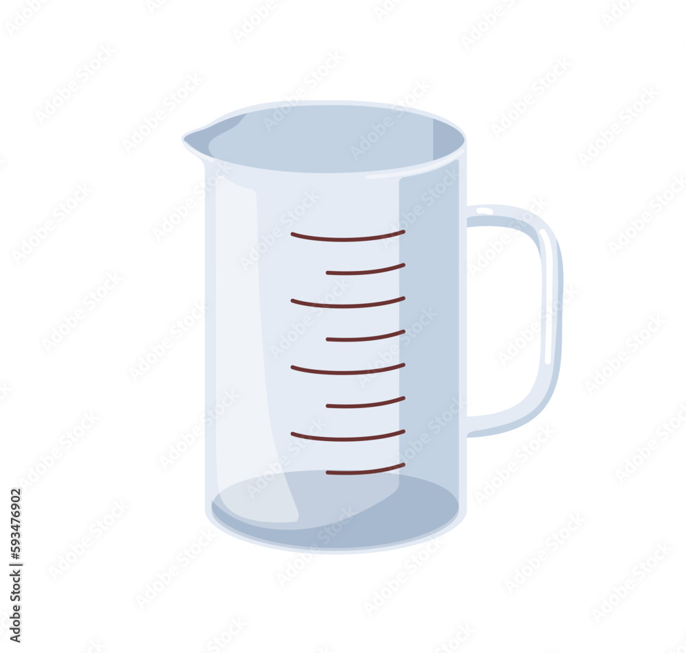 Cooking cup, measuring glass. Plastic jug, kitchen container for liquid ...