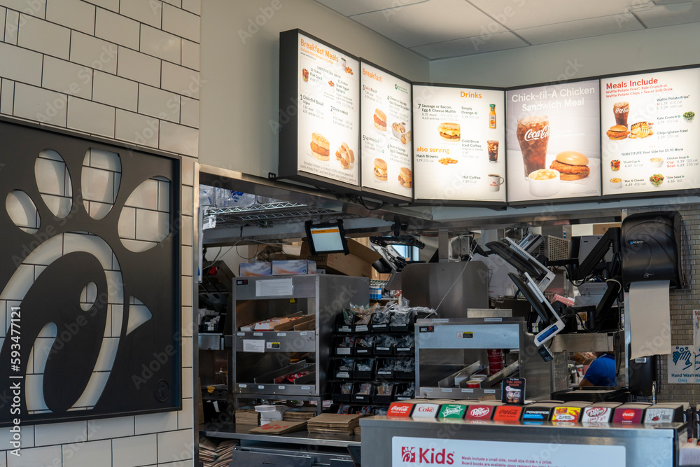 Chick-fil-a fast food restaurant electronic menu. Chick fil a ...