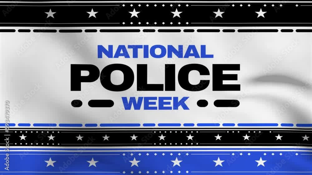 National Police Week 4k animation with traditional borders and colors ...
