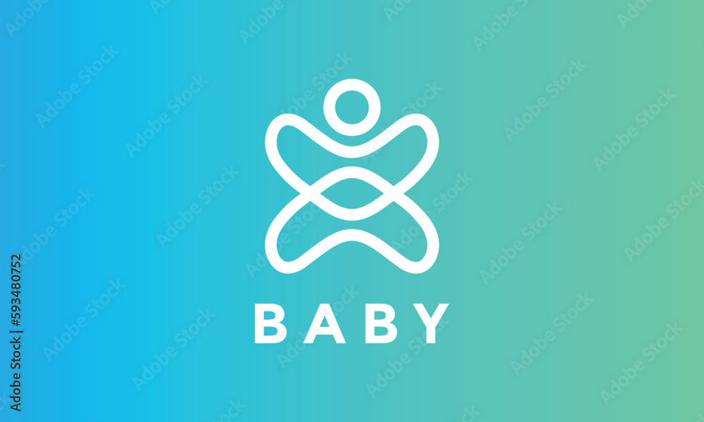 Logo vector baby concept minimalist design symbol newborn children ...