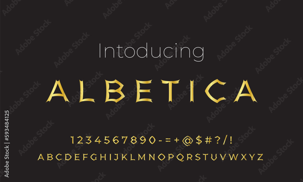 Royal alphabet font and number set feature elegant and premium ...