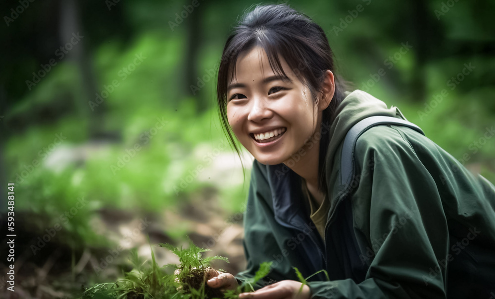 An environmentalist, this young Asian woman exudes beauty as she ...