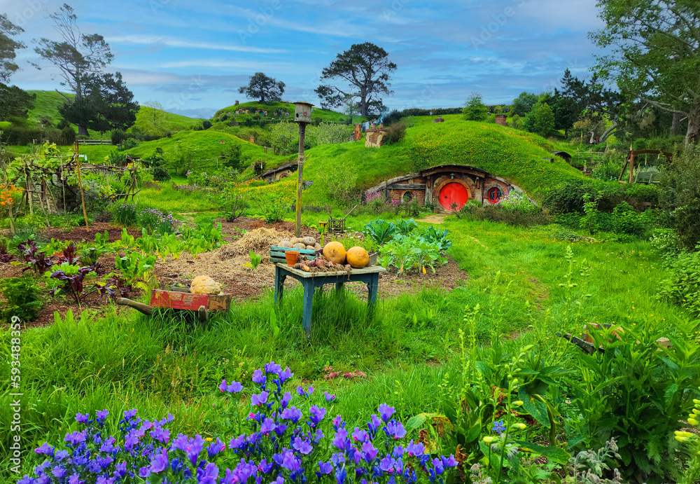 MATAMATA- NEW ZEALAND -NOVEMBER -2- 2022: Hobbiton - movie set created ...