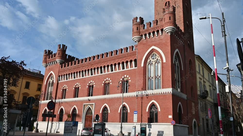 Asti, Italy, April 2023. Beautiful three-quarters footage of the ...
