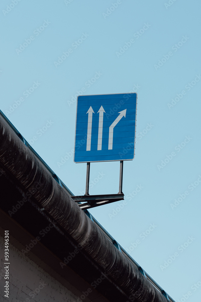 Photograph of a traffic sign with three dates, where one of them ...