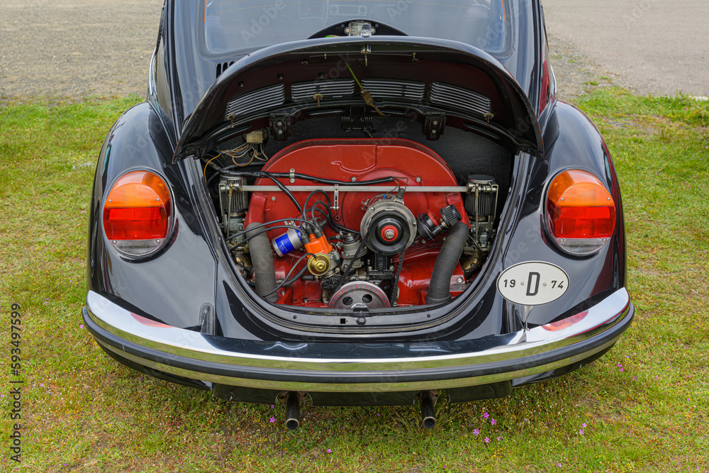 volkswagen beetle engine 1974 car Stock Photo | Adobe Stock
