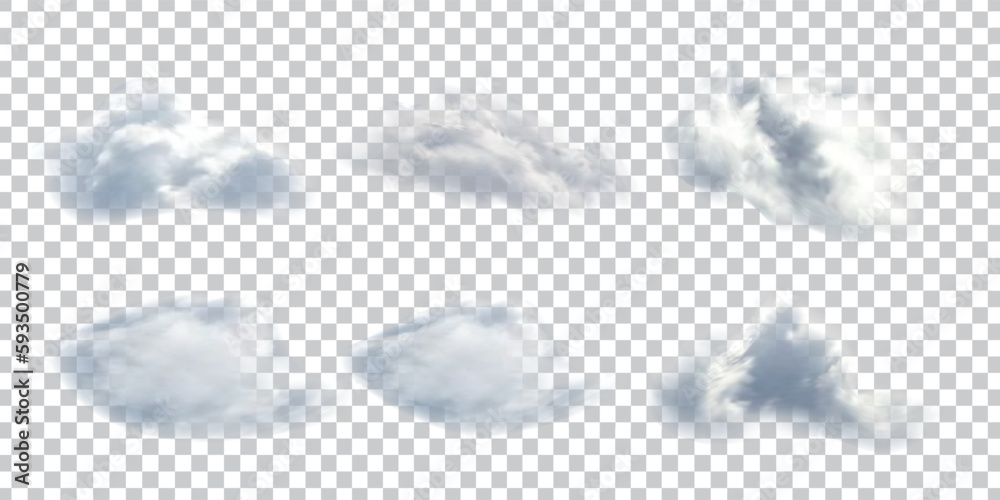 Realistic isolated cloud on transparent background. Vector set of ...