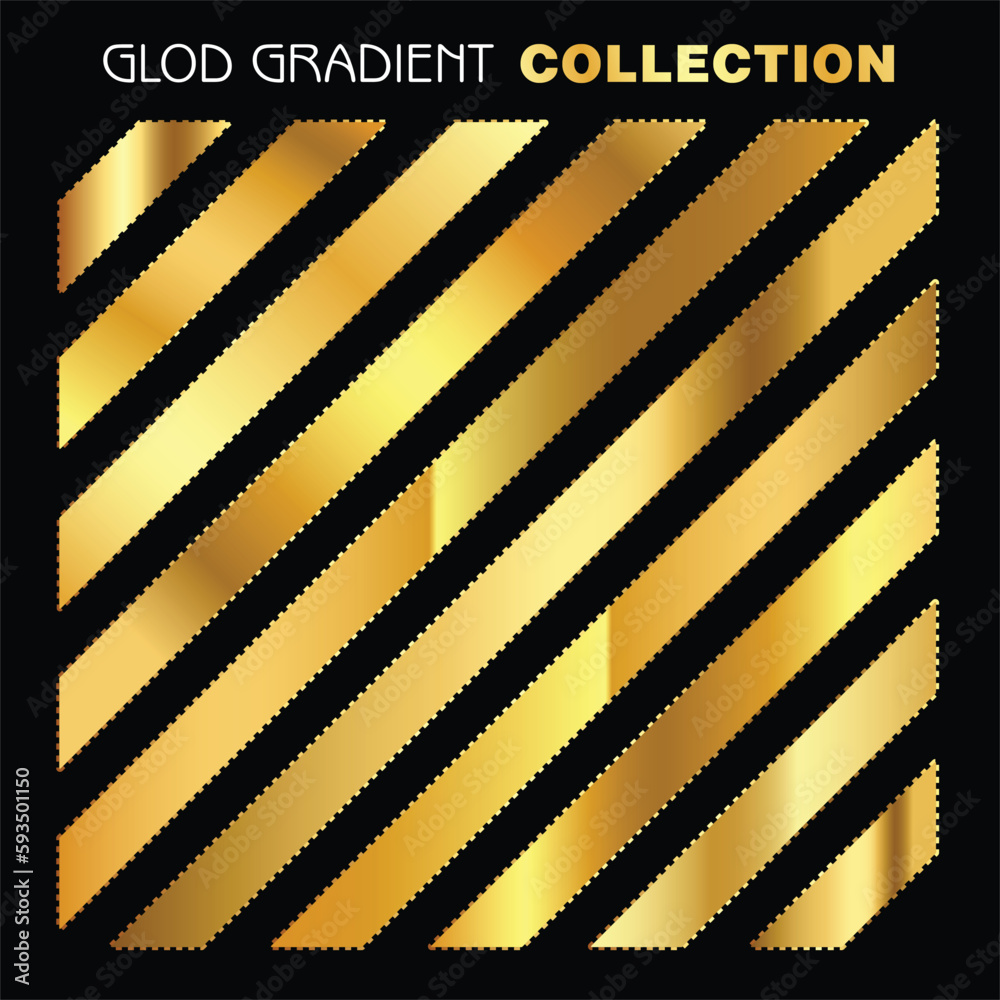 Vector premium golden gradients swatches set in rectangle shape Stock ...