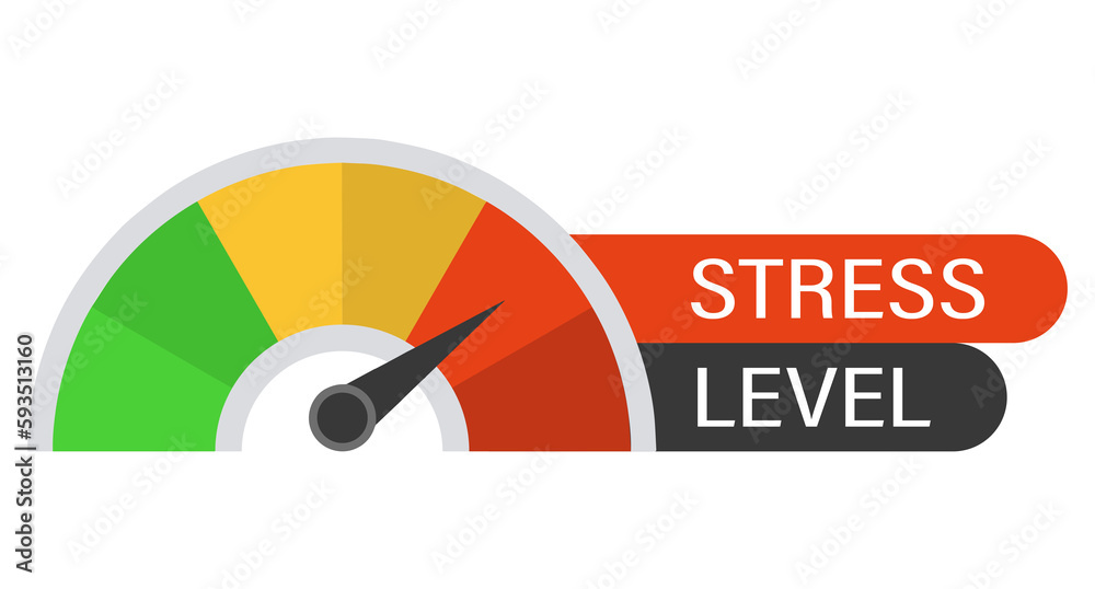 Measuring the level of stress. Set of icons with different indicators ...