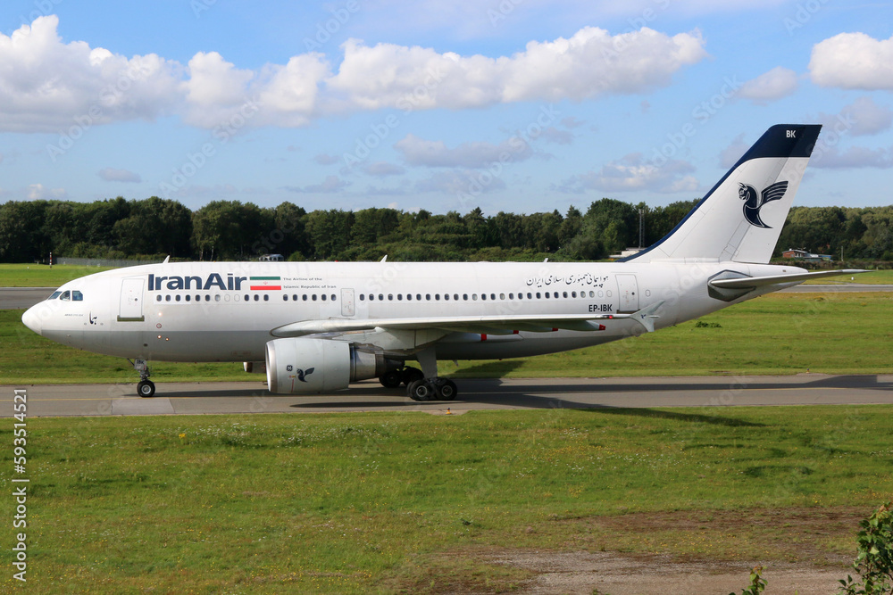 Iran Air Airbus A310 airplane at Hamburg Airport in Germany Stock Photo ...