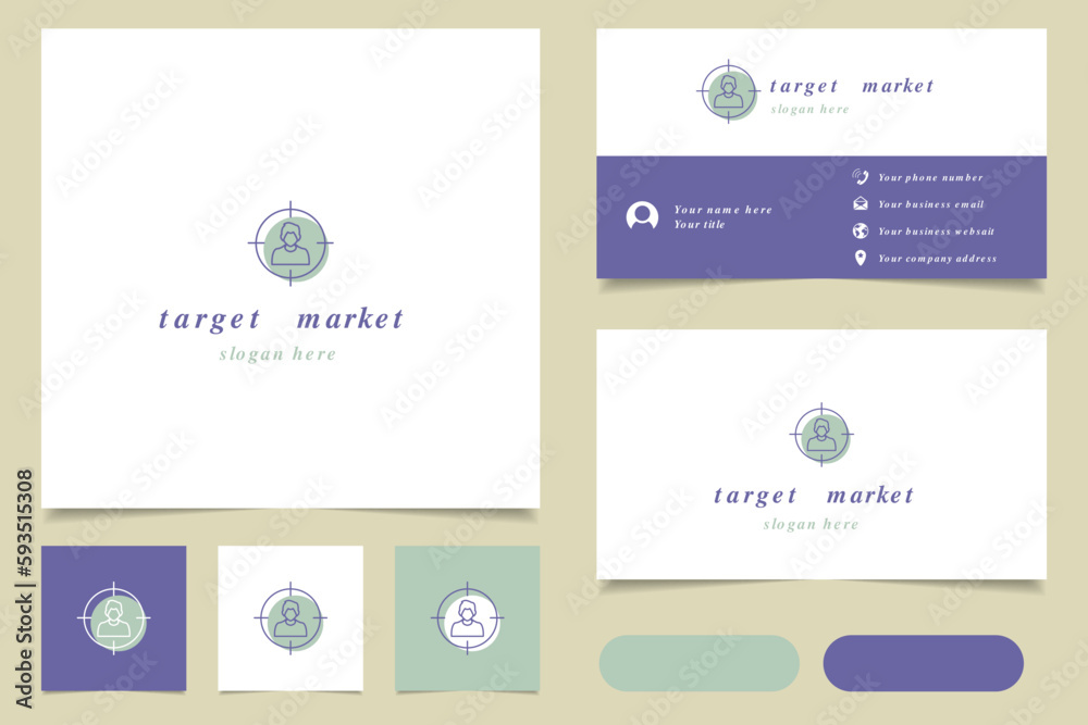 Target market logo design with editable slogan. Branding book and ...