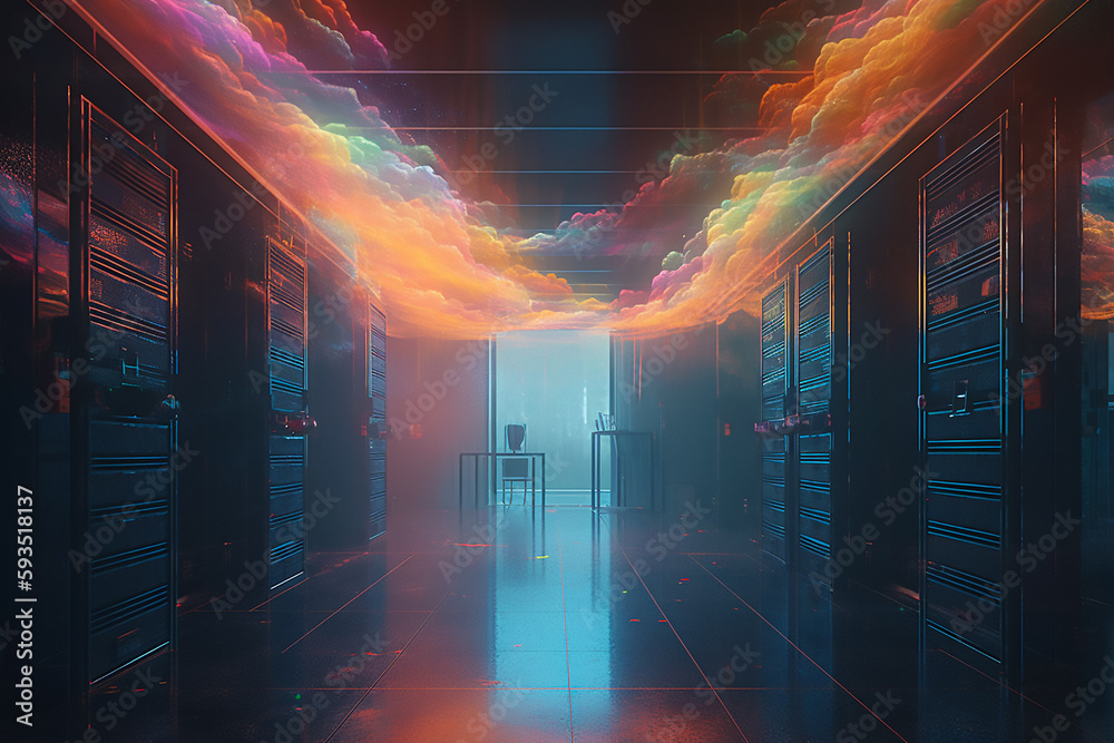 Cloud Technology Server Room, Futuristic, Cyber - a modern IT ...