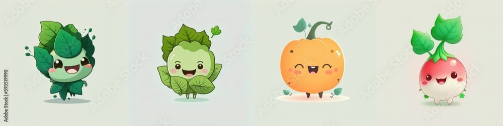 Happy smiling cartoon characters package set, funny cute kawaii ...