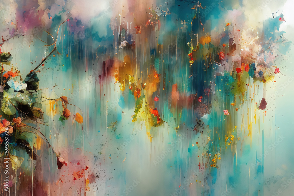 Painting with oil paints. Conceptual abstract hand painting. The ...