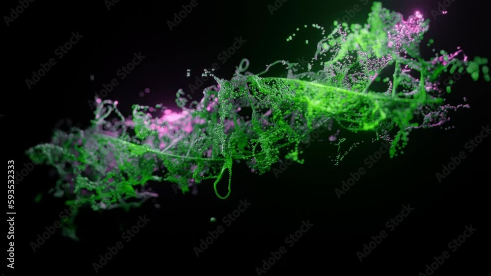 3D animation of abstract DNA on black background. Conceptual design of ...