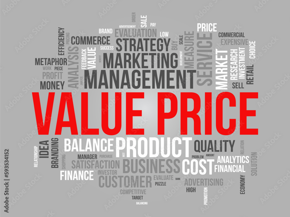 Word cloud background concept for Value price. Financial analysis ...