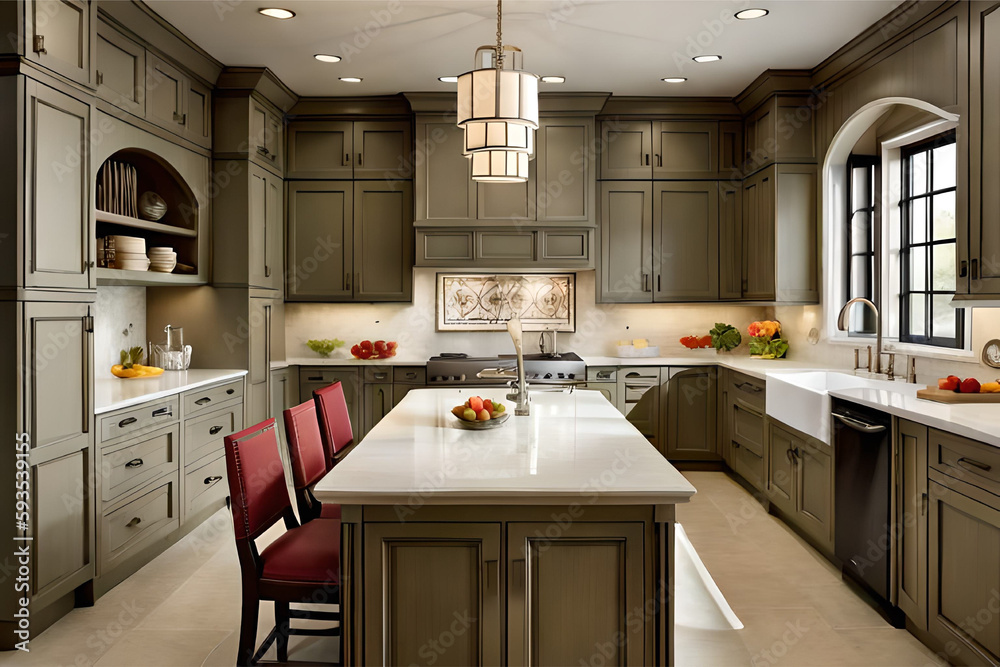 The interior design of a luxurious and high-end kitchen for a celebrity ...