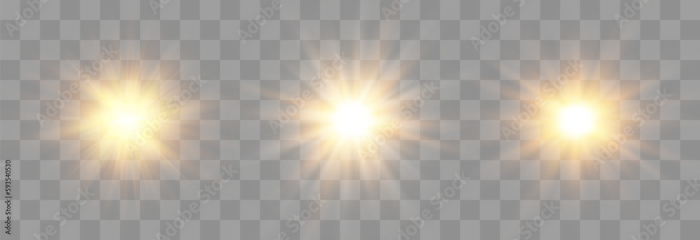Set of vector transparent sunlight, special flash light effect. Glow ...
