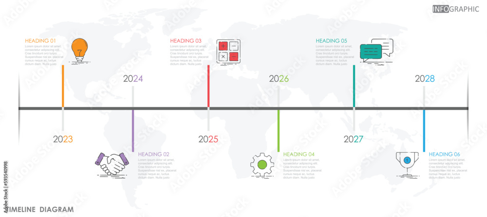 timeline diagram abstract element project week Infographic template for ...