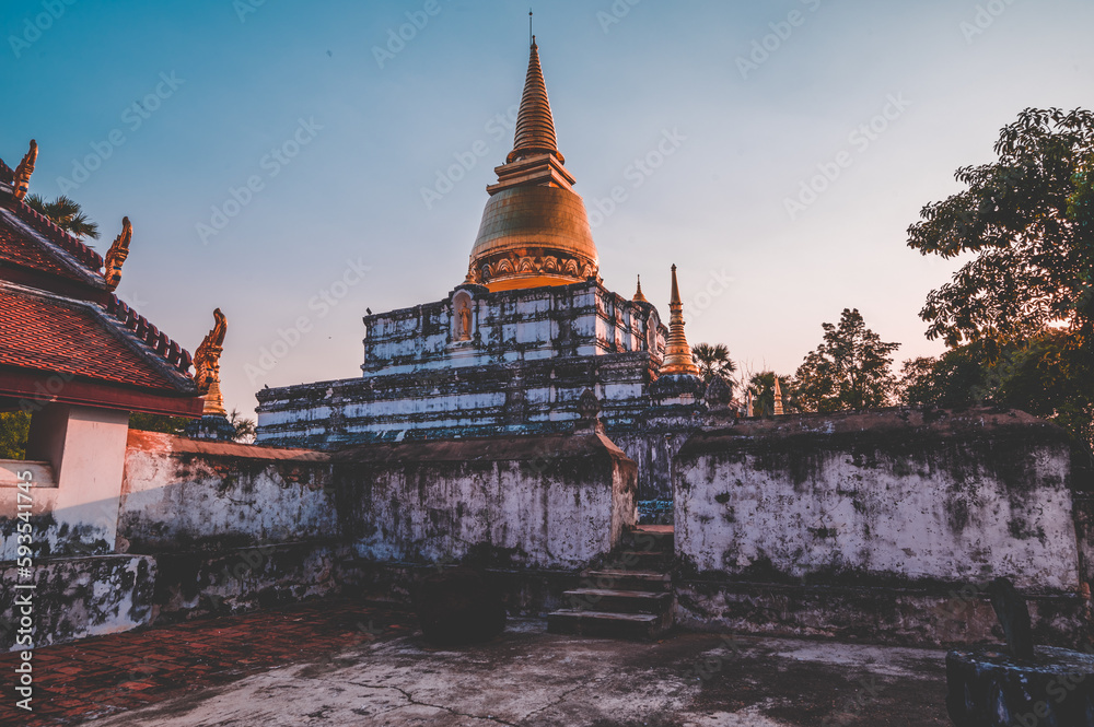 Uttaradit, Thailand, Mar 23, 2023, Wat Phra Brommathat Thung Yang, An old temple in Uttaradit ...