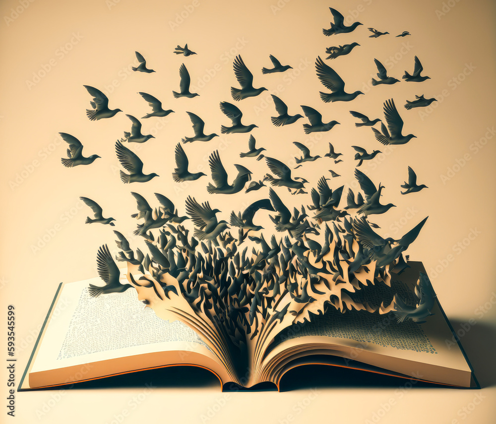 An open book symbolizing the liberation of knowledge and imagination ...