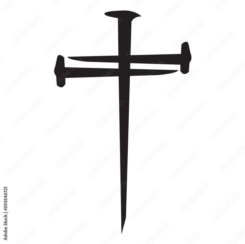 Nail Cross Christian Nail Cross Vector illustrator Stock Vector | Adobe ...