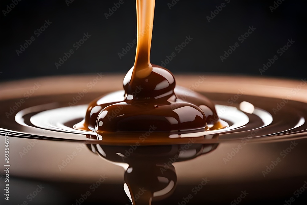 Chocolate and caramel sauce , Generative AI Stock Illustration | Adobe ...