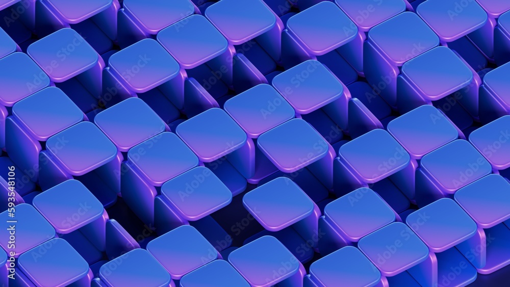 Shiny purple squares with rounded edges creating a pattern, 8k, 3d ...