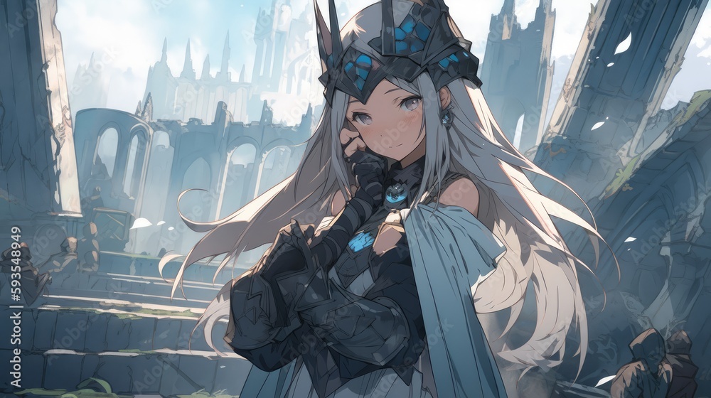 High Fantasy Female Character, Anime Girl, Fantasy Background, Concept ...