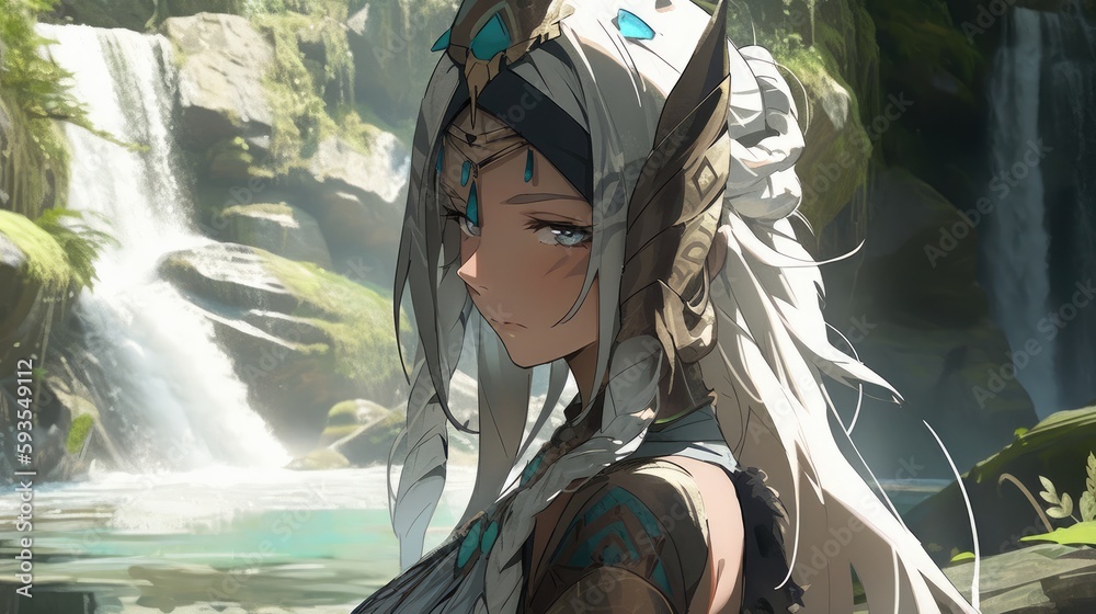 High Fantasy Female Character, Anime Girl, Fantasy Background, Concept ...