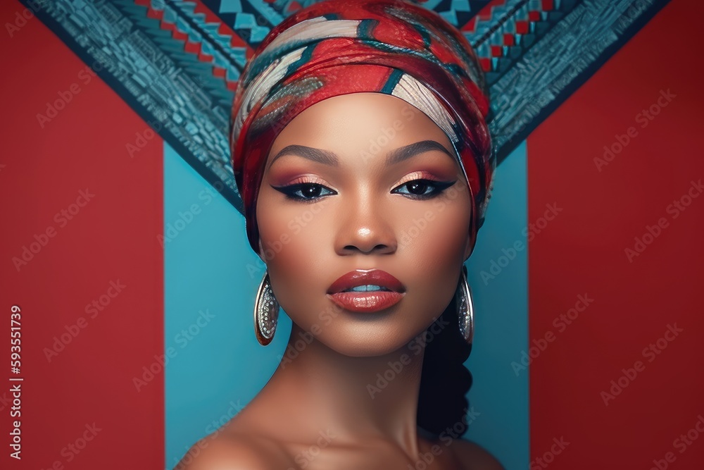 Haitian heritage month, Haiti person with red and blue patterned ...